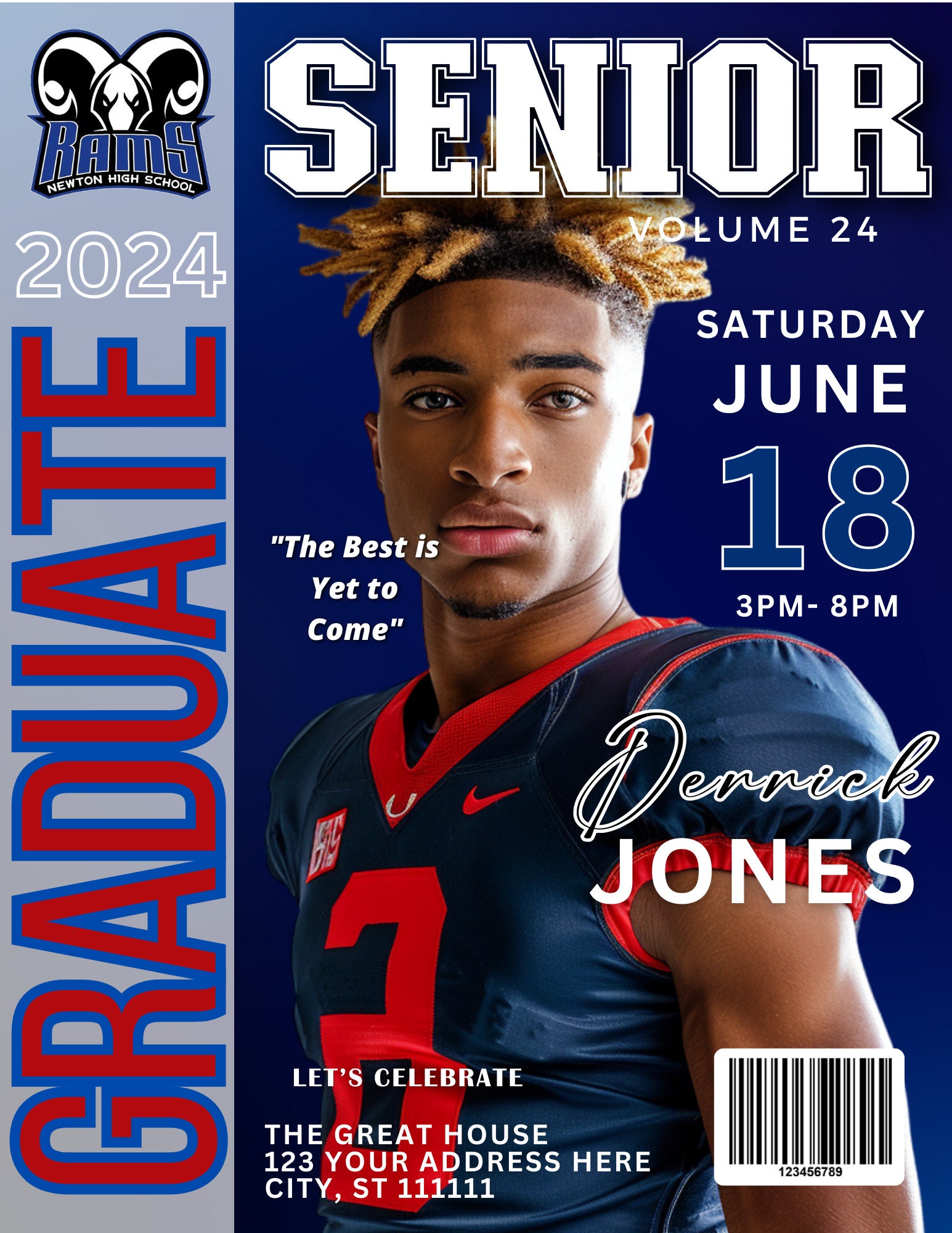 Editable Graduation Invite Magazine Cover Template - Etsy