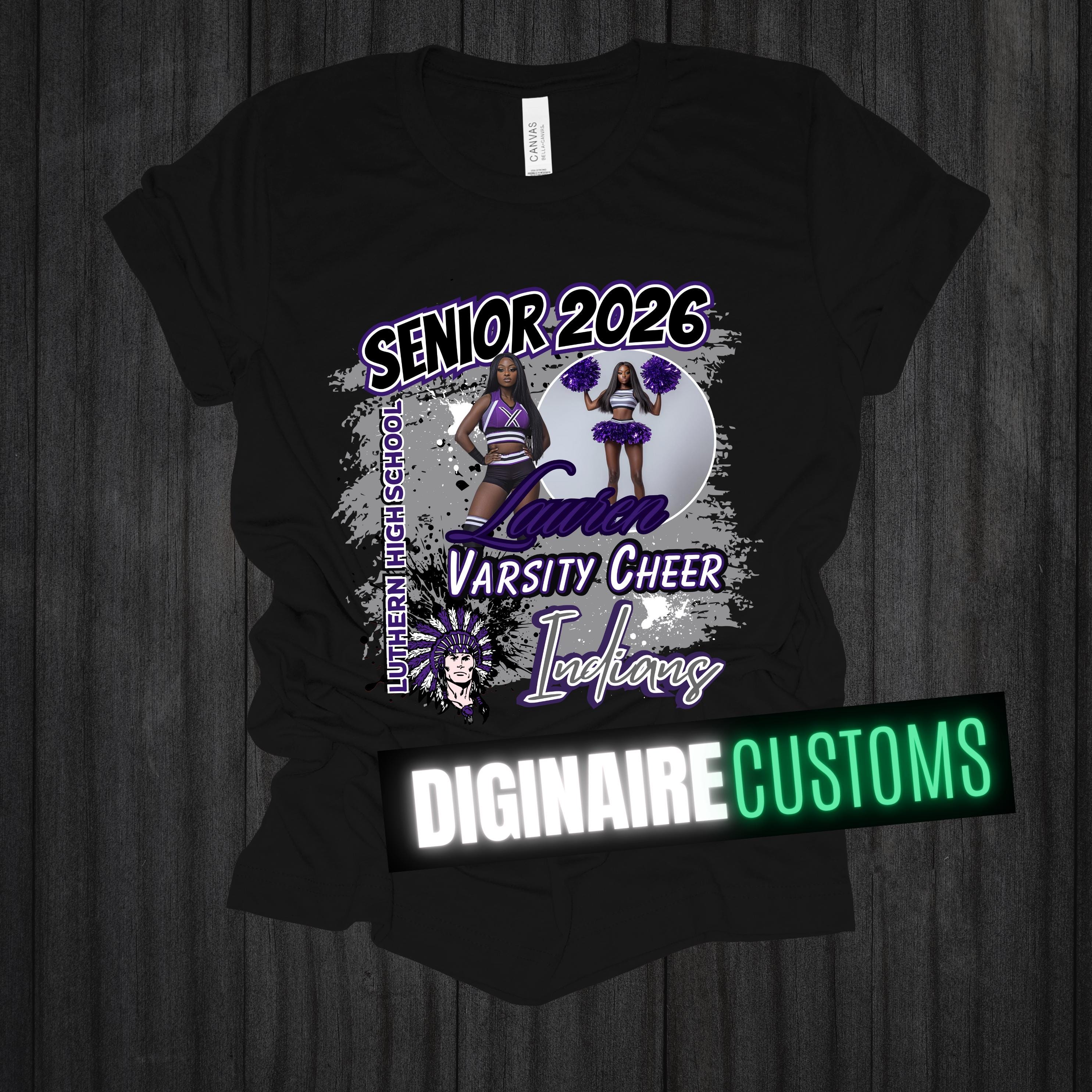 Cheer Theme T-shirt Editable Design Template Gray and Purple - Canva - Etsy