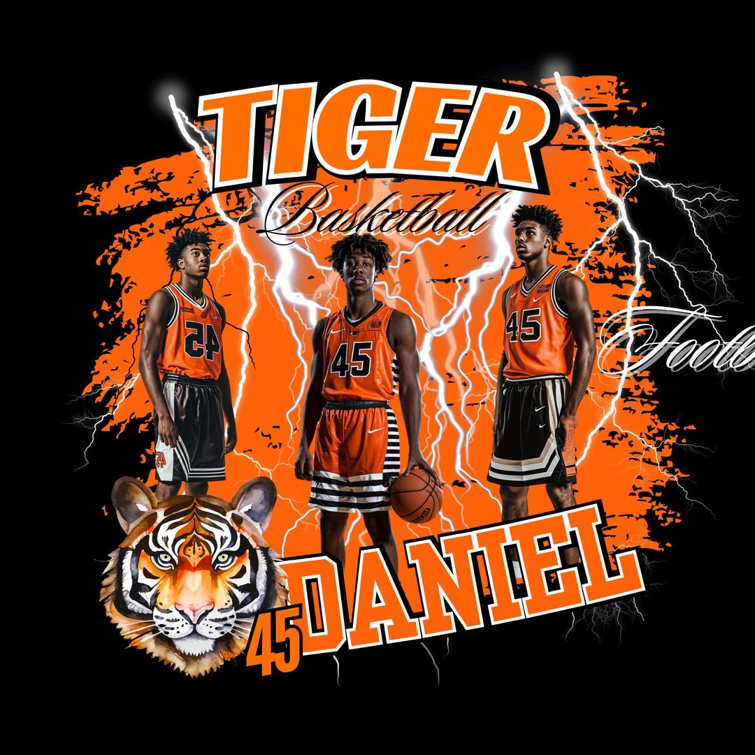 Basketball Theme T-shirt Editable Design Template Orange - Canva - Etsy