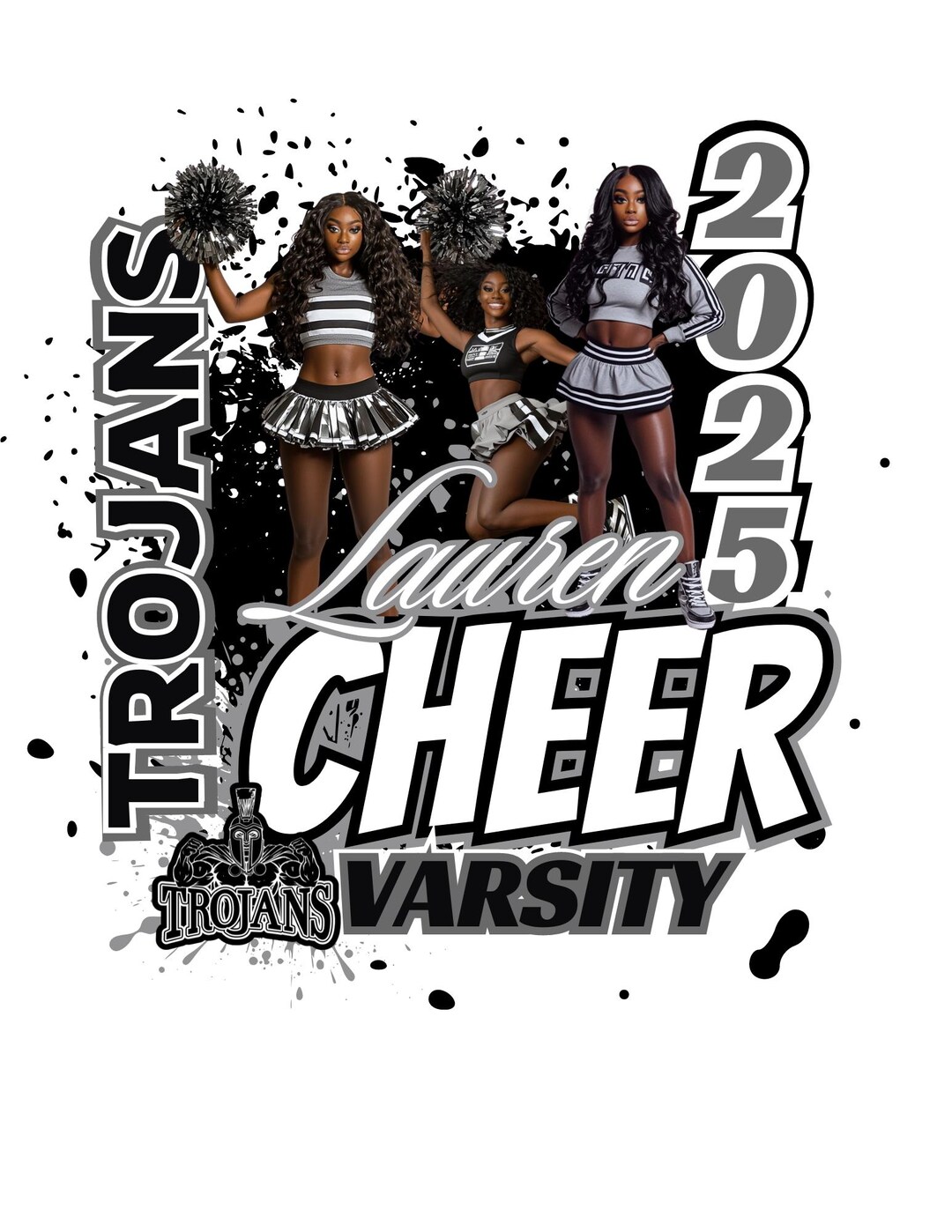 Cheer Theme T-shirt Editable Design Template Gray- Canva - Etsy