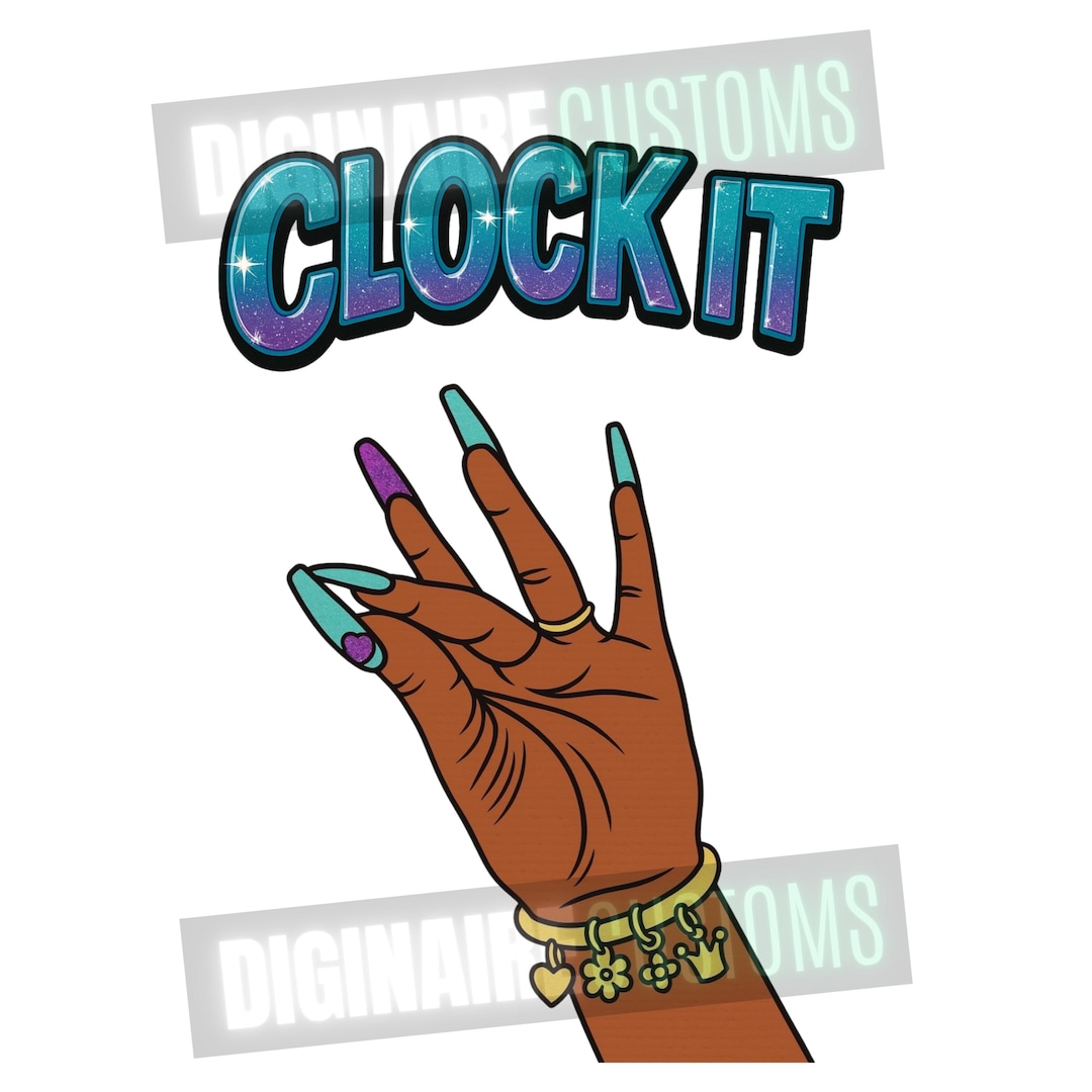 Clock It PNG - Transparent Background - Etsy