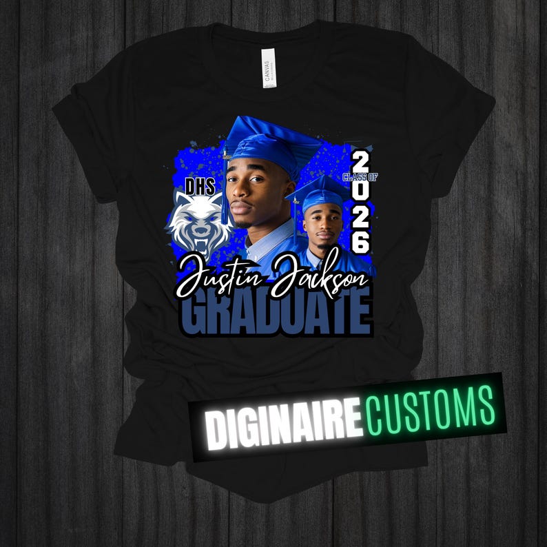 Editable Graduation T-shirt Design Template - Etsy