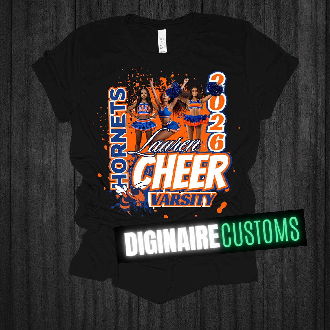 Cheer Theme T-shirt Editable Design Template Green - Canva - Etsy