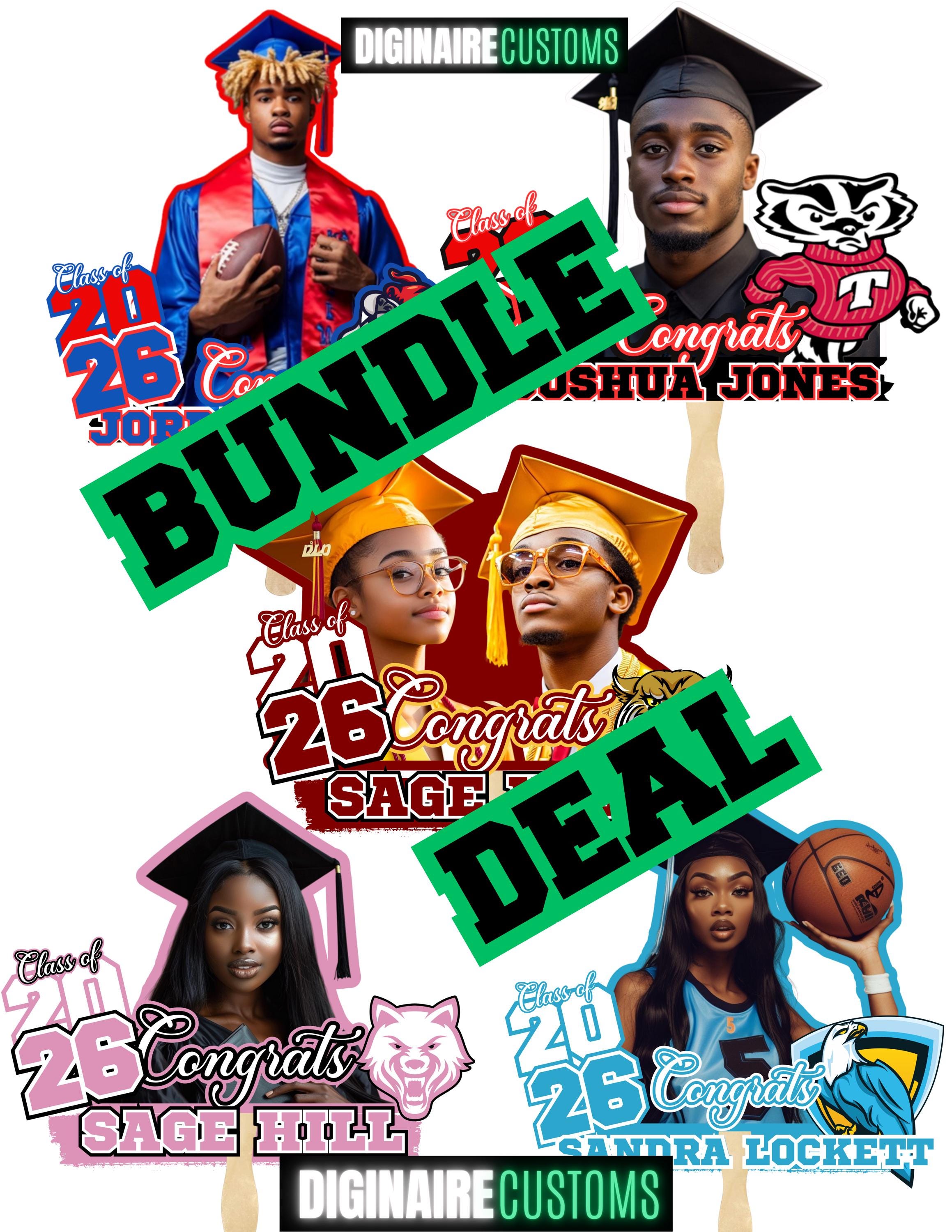 Editable Graduation Fan Bundle Templates - 5 Fans - Etsy