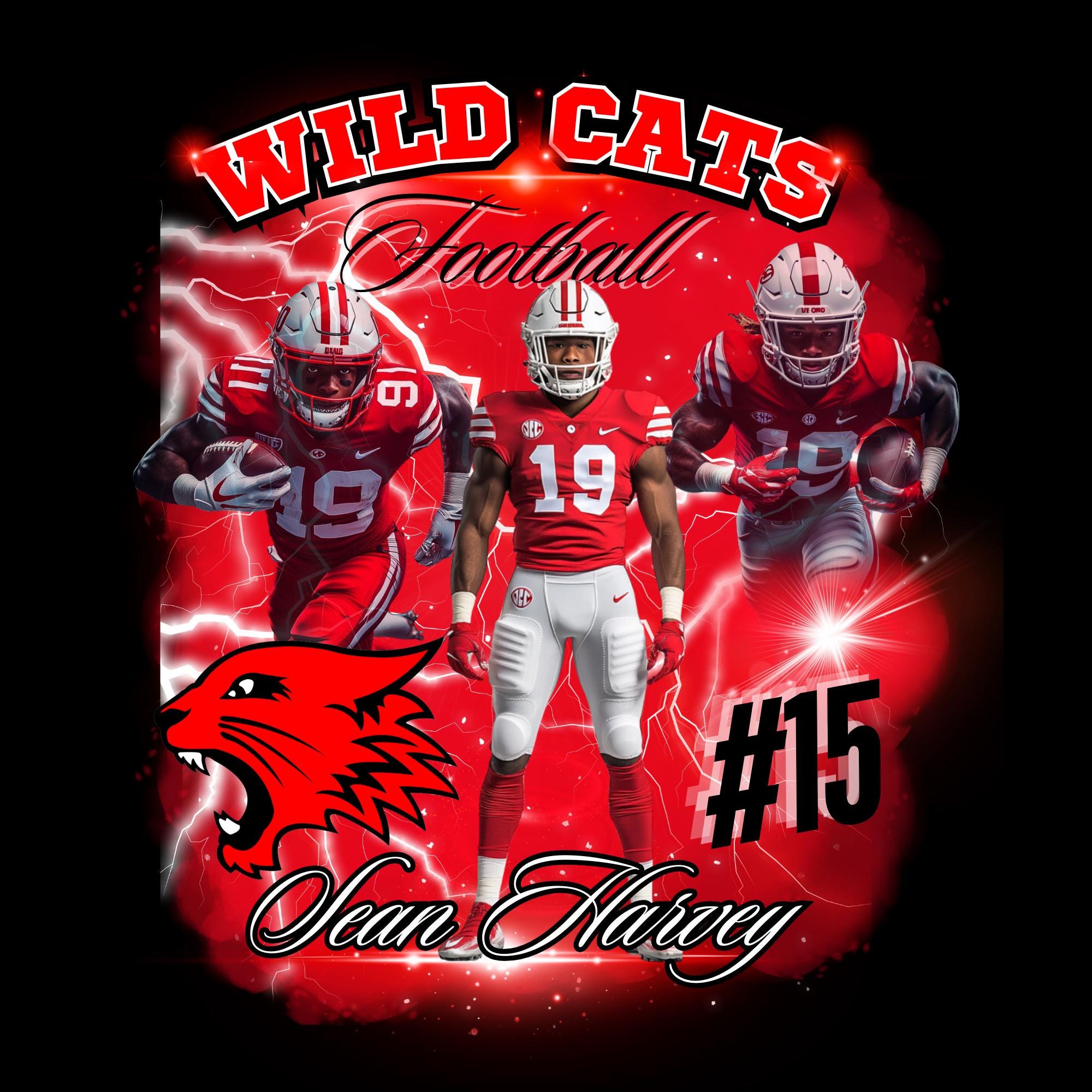 Football Theme T-shirt Editable Design Template Red and White - Canva ...