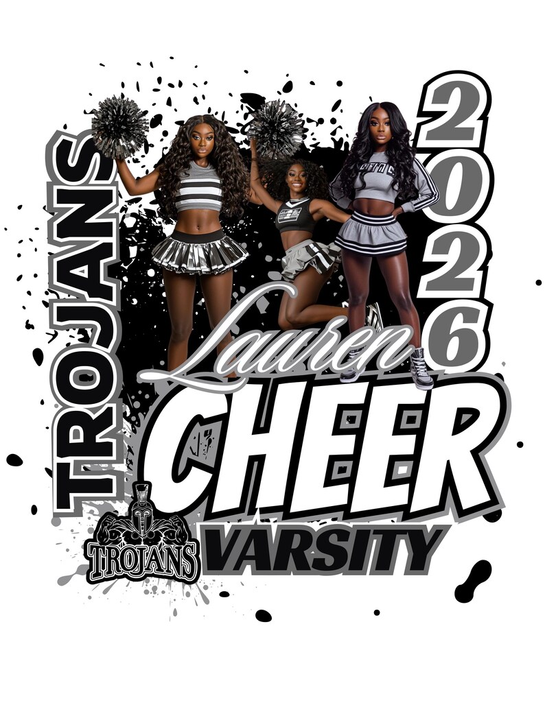 Cheer Theme T-shirt Editable Design Template Gray- Canva - Etsy