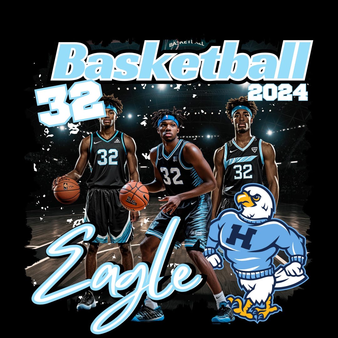 Basketball Theme T-shirt Editable Design Template Carolina Blue and ...