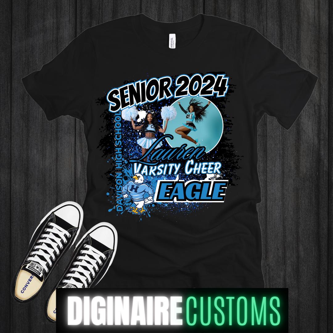 Cheer Theme T-shirt Editable Design Template Blue - Canva - Etsy