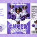 Purple Cheer Party Favor Template Bundle - Water Bottle, Candy Bar ...