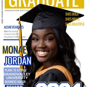 Editable Graduation Magazine Cover Template - Etsy