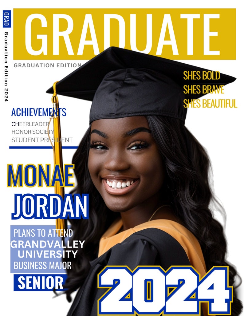 Editable Graduation Magazine Cover Template - Etsy