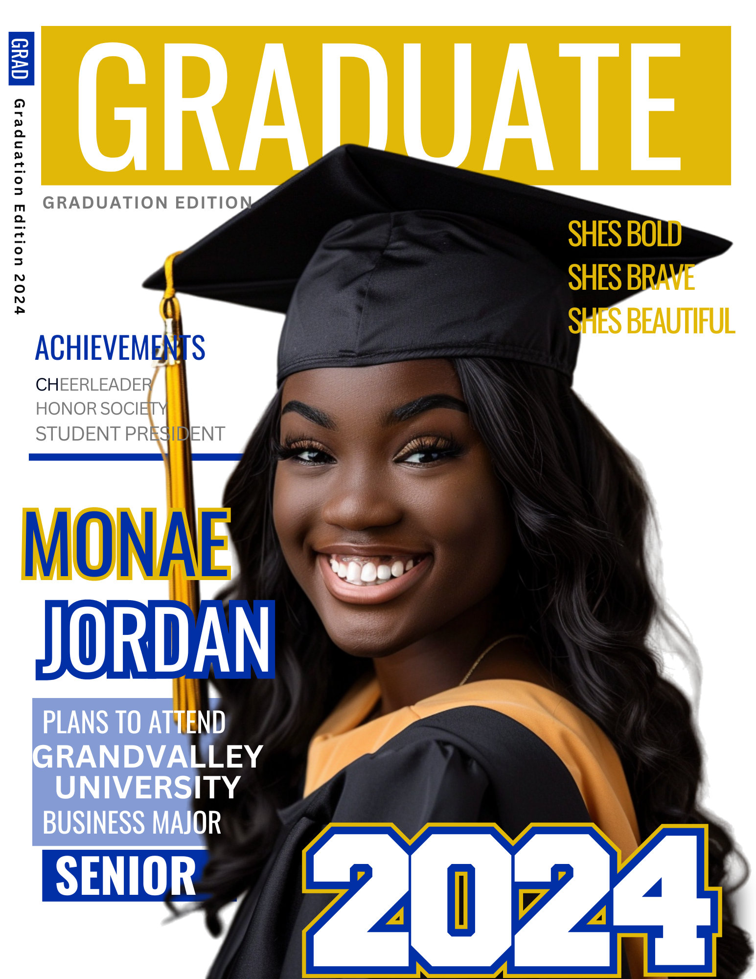 Editable Graduation Magazine Cover Template - Etsy