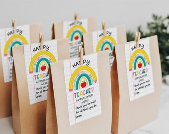 Teacher Appreciation Week Gift Tag, Printable End of School Year Favor ...