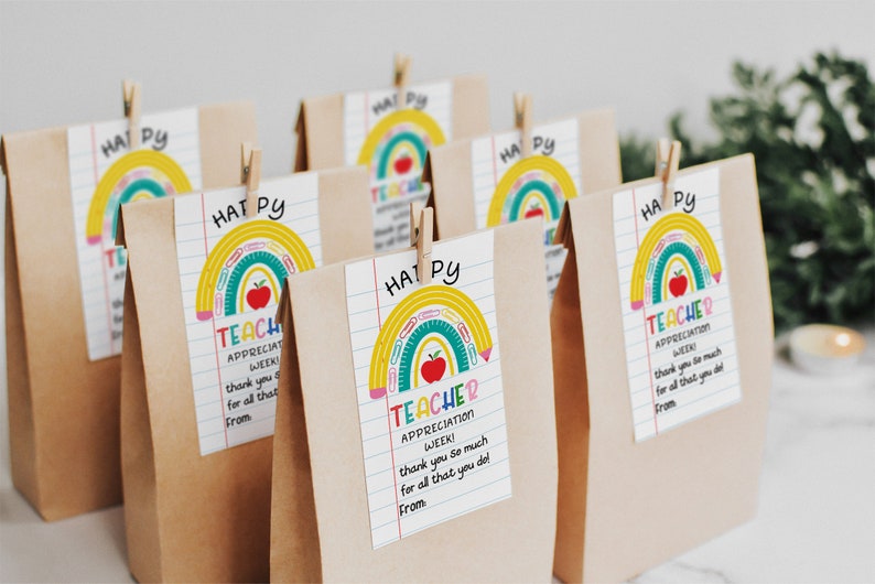 Teacher Appreciation Week Gift Tag, Printable End of School Year Favor ...