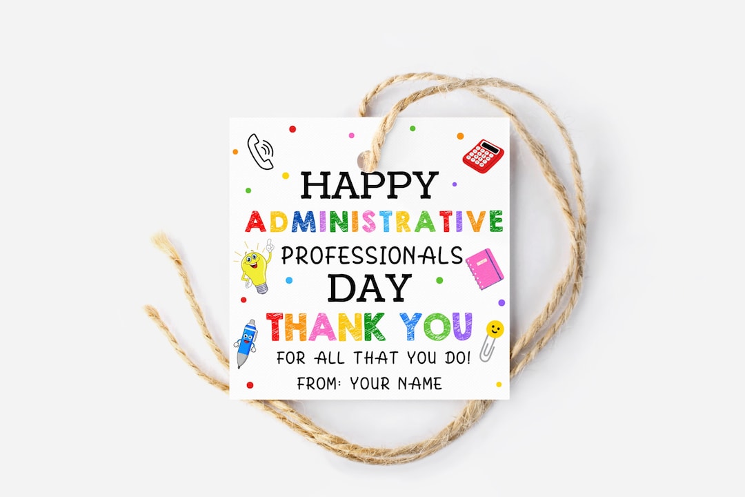 Administrative Professionals Day Printable Favor Gift Tag,office ...