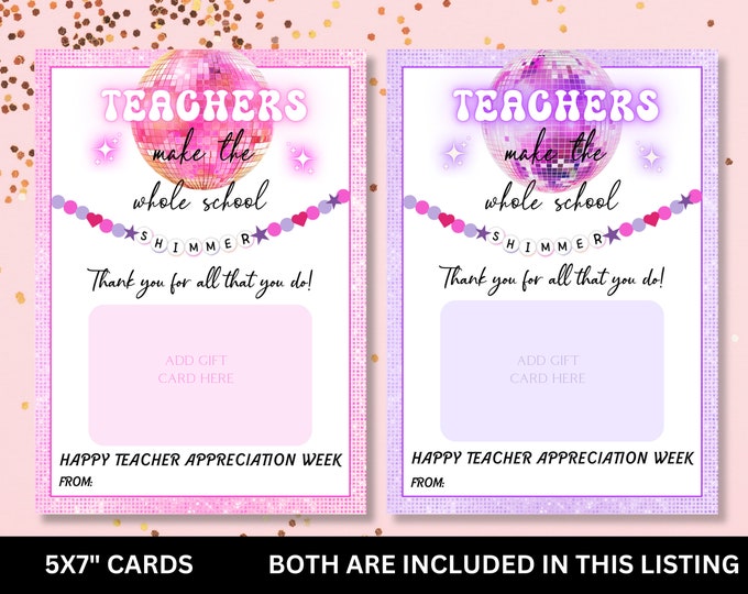 DIGITAL DOWNLOAD You Make the Whole Class Shimmer Teacher Appreciation ...