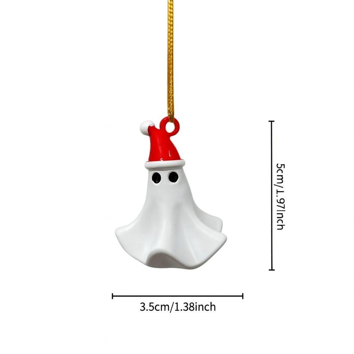 Spooky Sweet Ghost Ornament With Santa Hat, Creepmas & Gothic Christmas ...