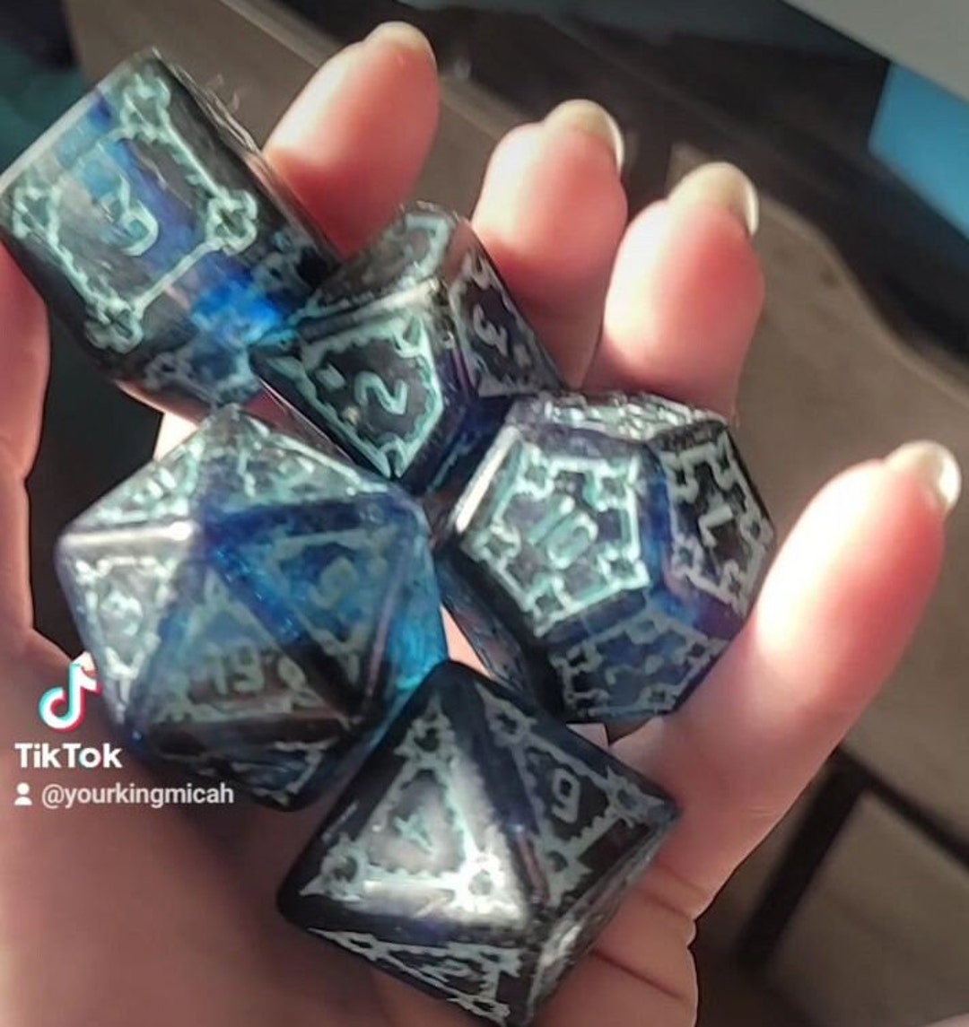 Handmade Oversized Resin DND Dice Full Set - Etsy