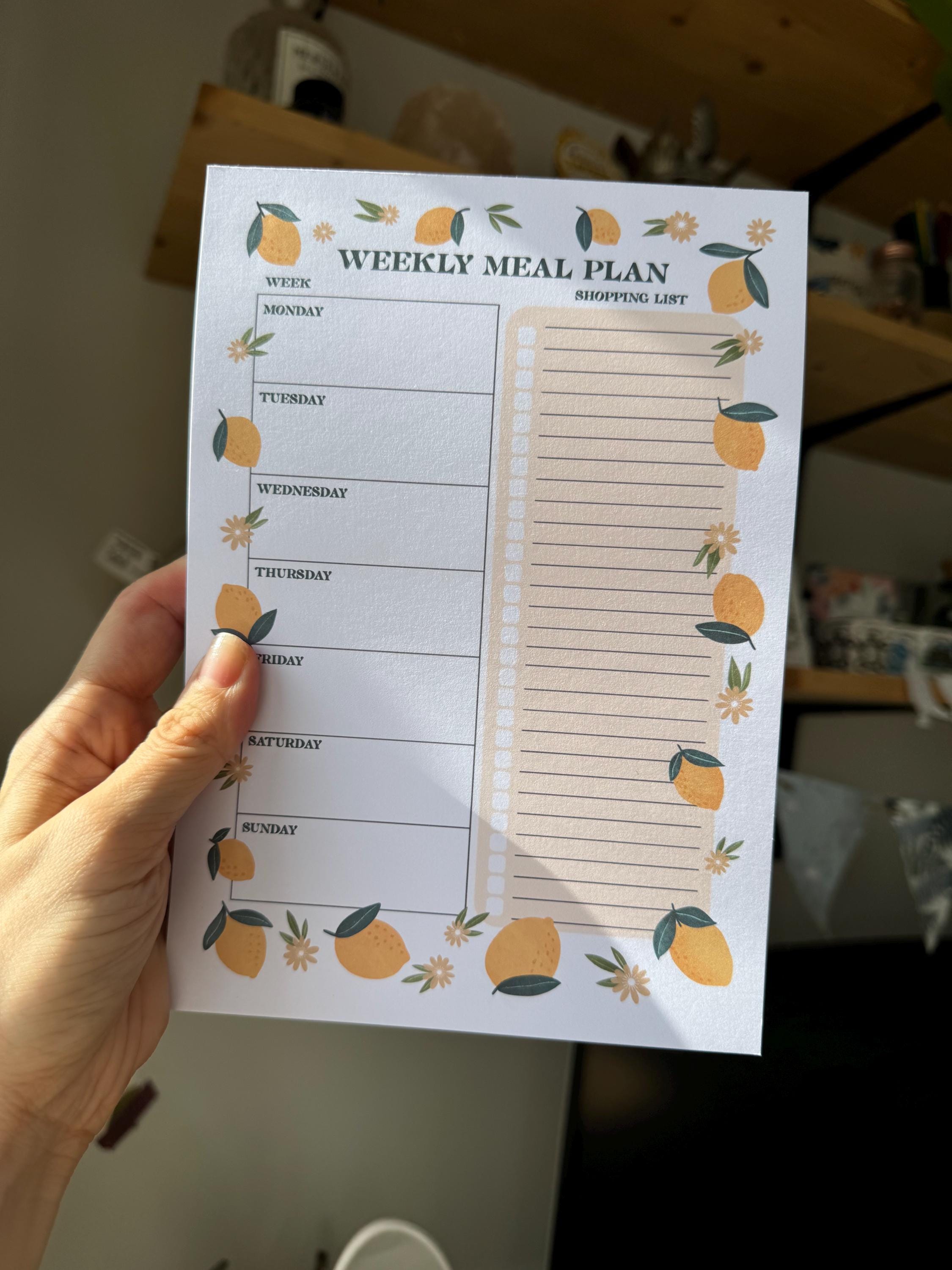 A5 Weekly Meal Planner Pad | Choose From Two Designs | Shopping List ...