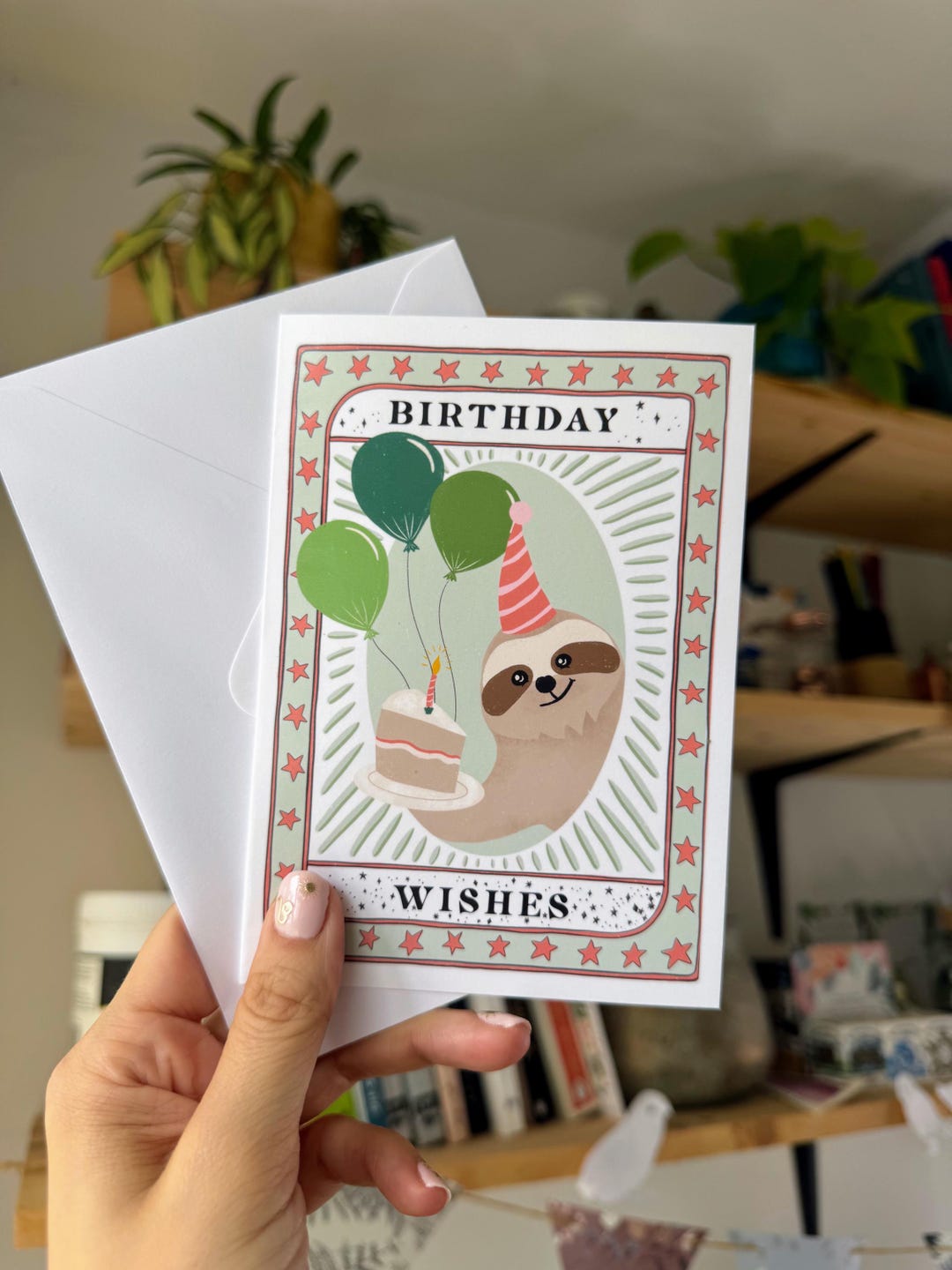 Sloth Birthday Wishes Card | Illustrated A5 or A6 Card | Birthday ...