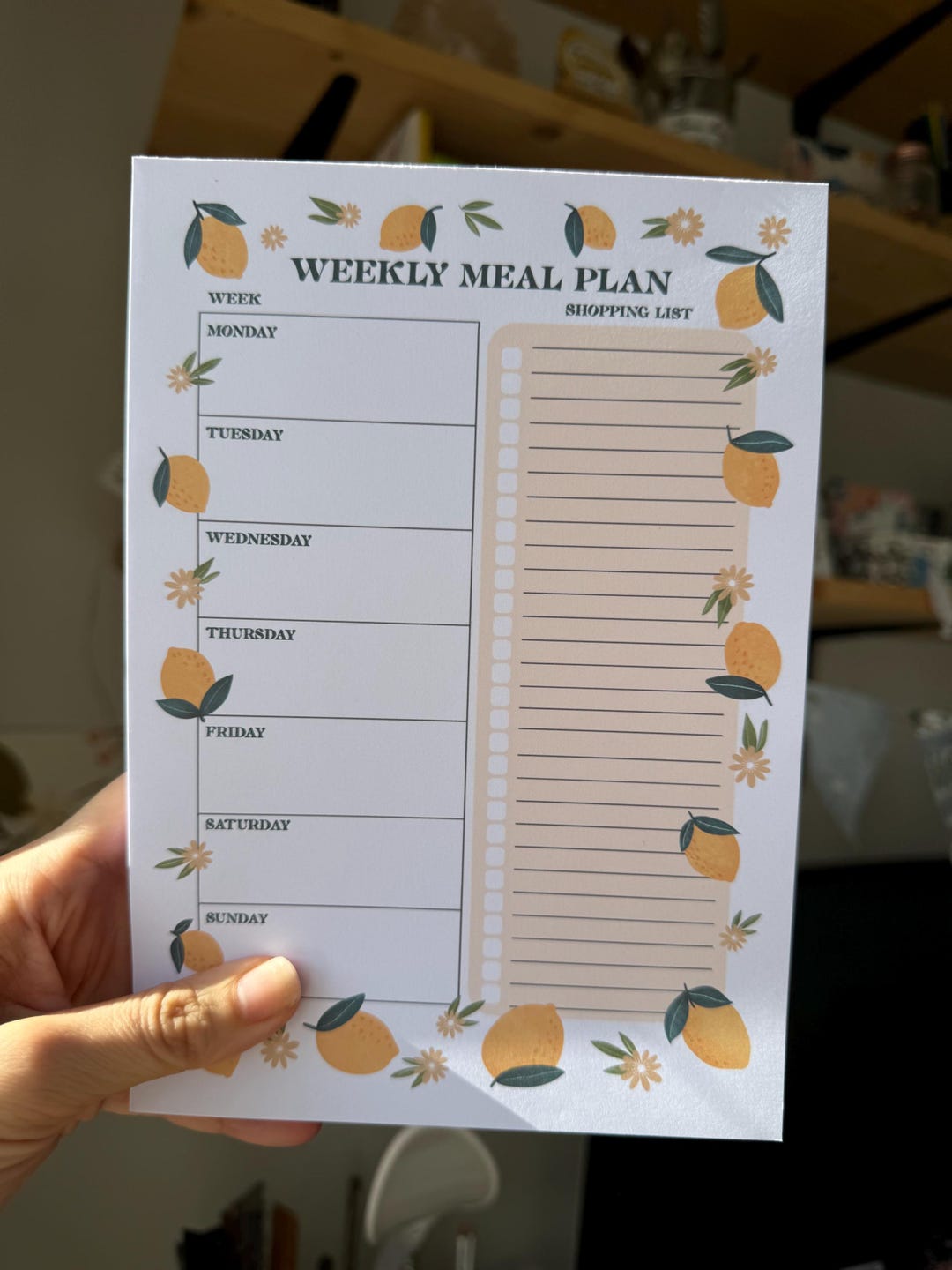 A5 Weekly Meal Planner Pad | Choose From Two Designs | Shopping List ...
