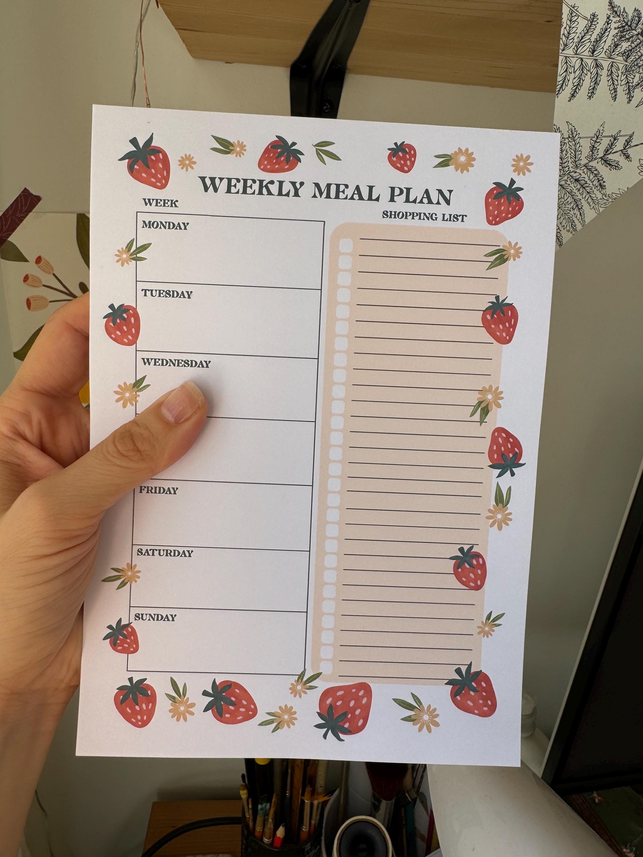 A5 Weekly Meal Planner Pad | Choose From Two Designs | Shopping List ...