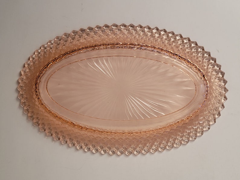 Vintage Pink Depression Glass 10 Oval Serving Dish Anchor Hocking Miss ...