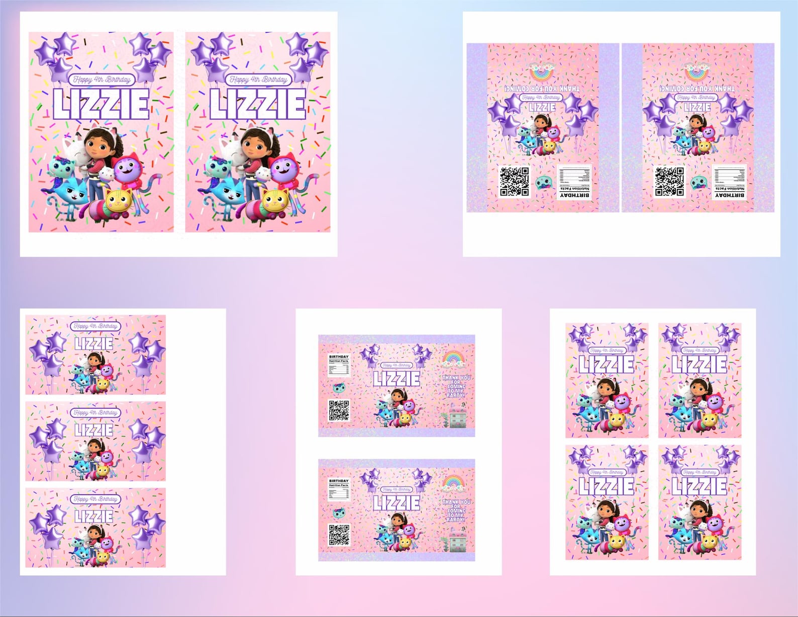 Editable Gabby Dollhouse Templates - Etsy