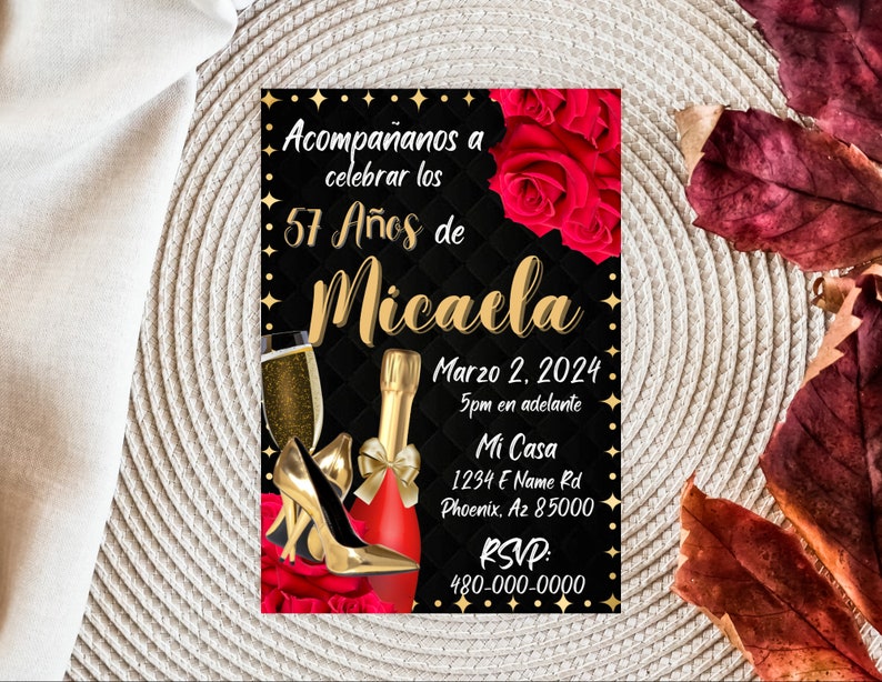 5 X 7 Editable Invitation Template, Invitación, Cumpleaños, Birthday ...