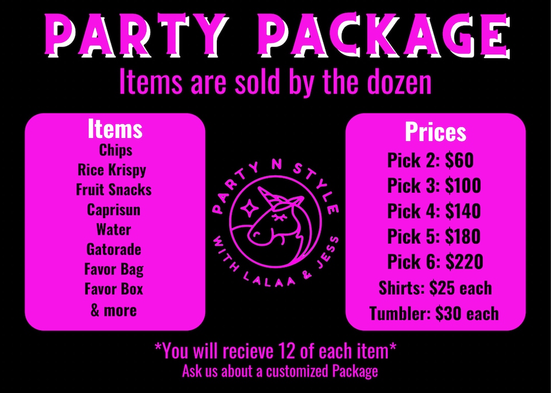 Custom Party Treats - Etsy