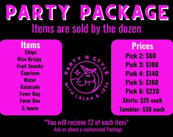 Custom Party Favors, Party Bundles, Party Packages, Party Favors, Party ...