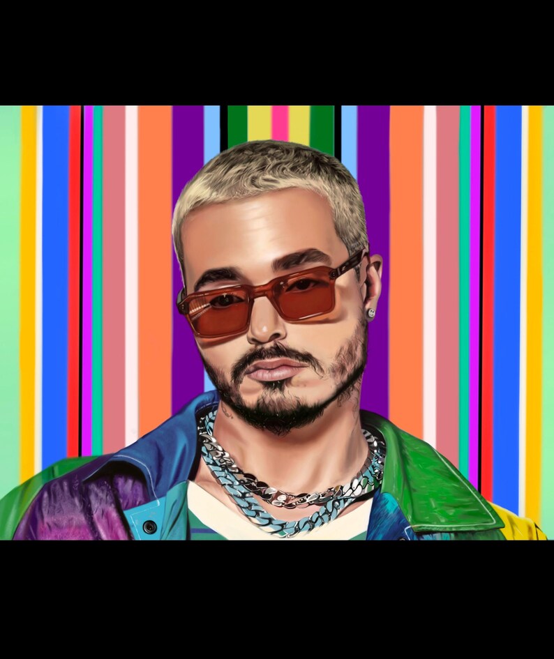 J Balvin Digital Print Art Wall Decor - Etsy