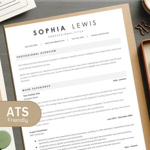 2024 ATS Resume Template Google Docs, Resume Template Word | Modern ...