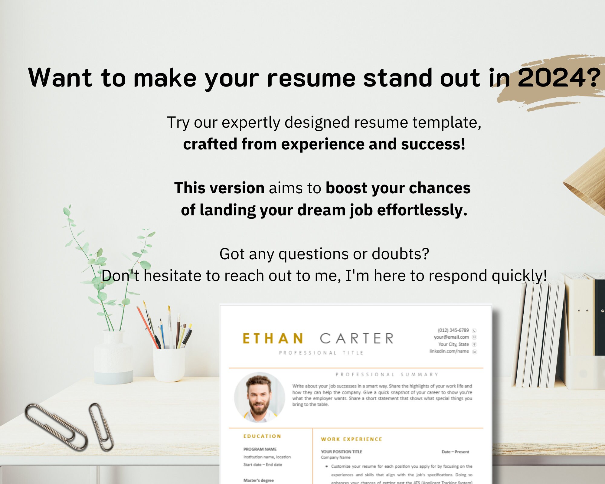 2024 Resume Template With Photo Google Docs, Resume Template Word ...