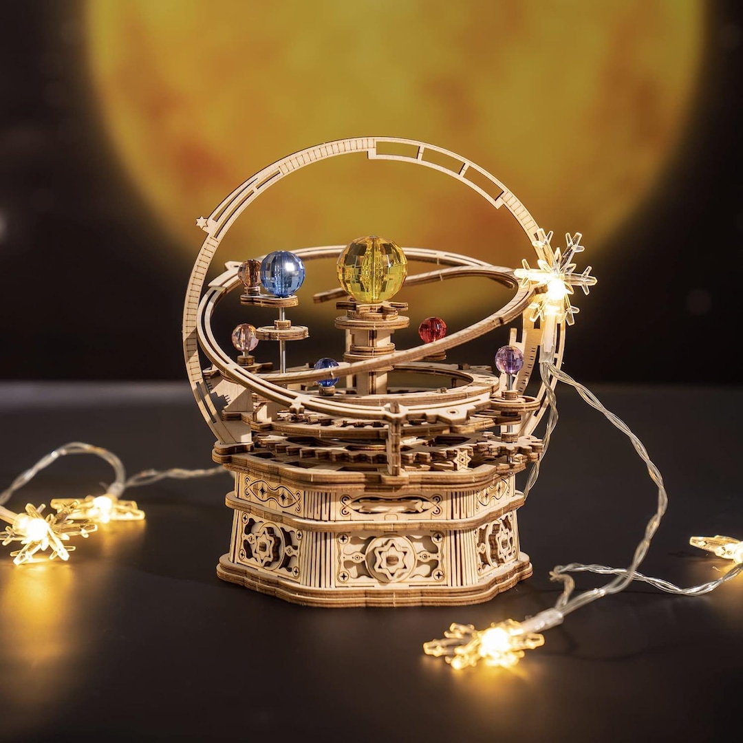 Solar System Music Box Kit | 3D Wooden Mechanical Orrery Model | DIY ...