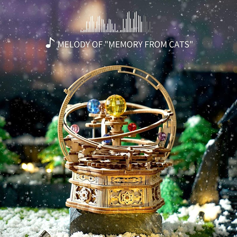 Solar System Music Box Kit | 3D Wooden Mechanical Orrery Model | DIY ...