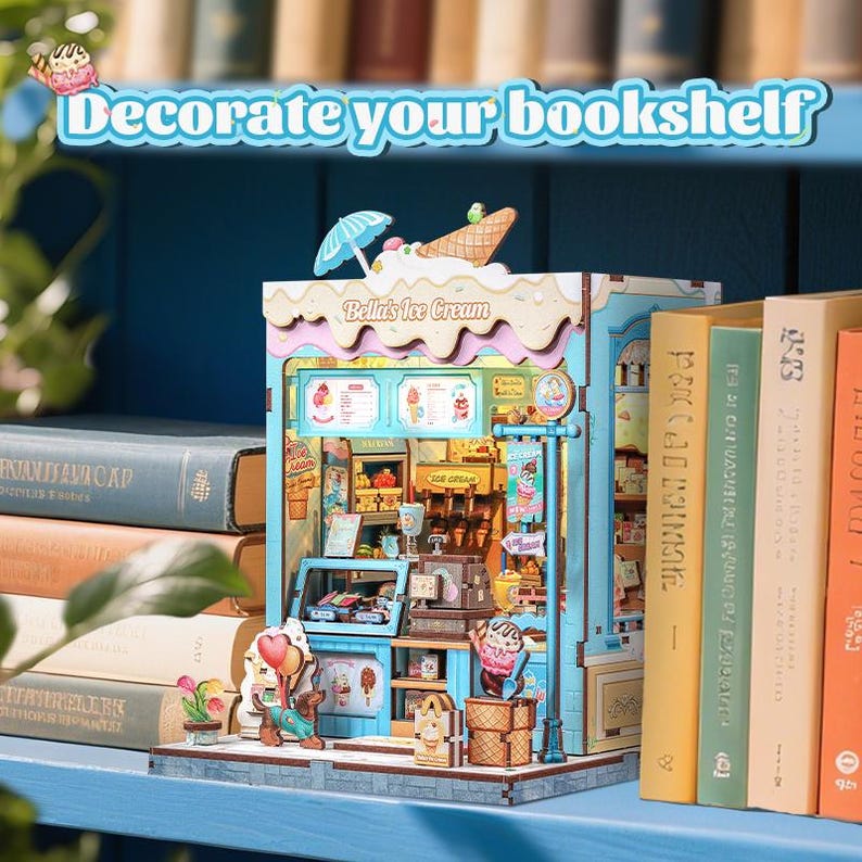 DIY Miniature Ice Cream Shop Puzzle Kit – Bella’s House With Light ...