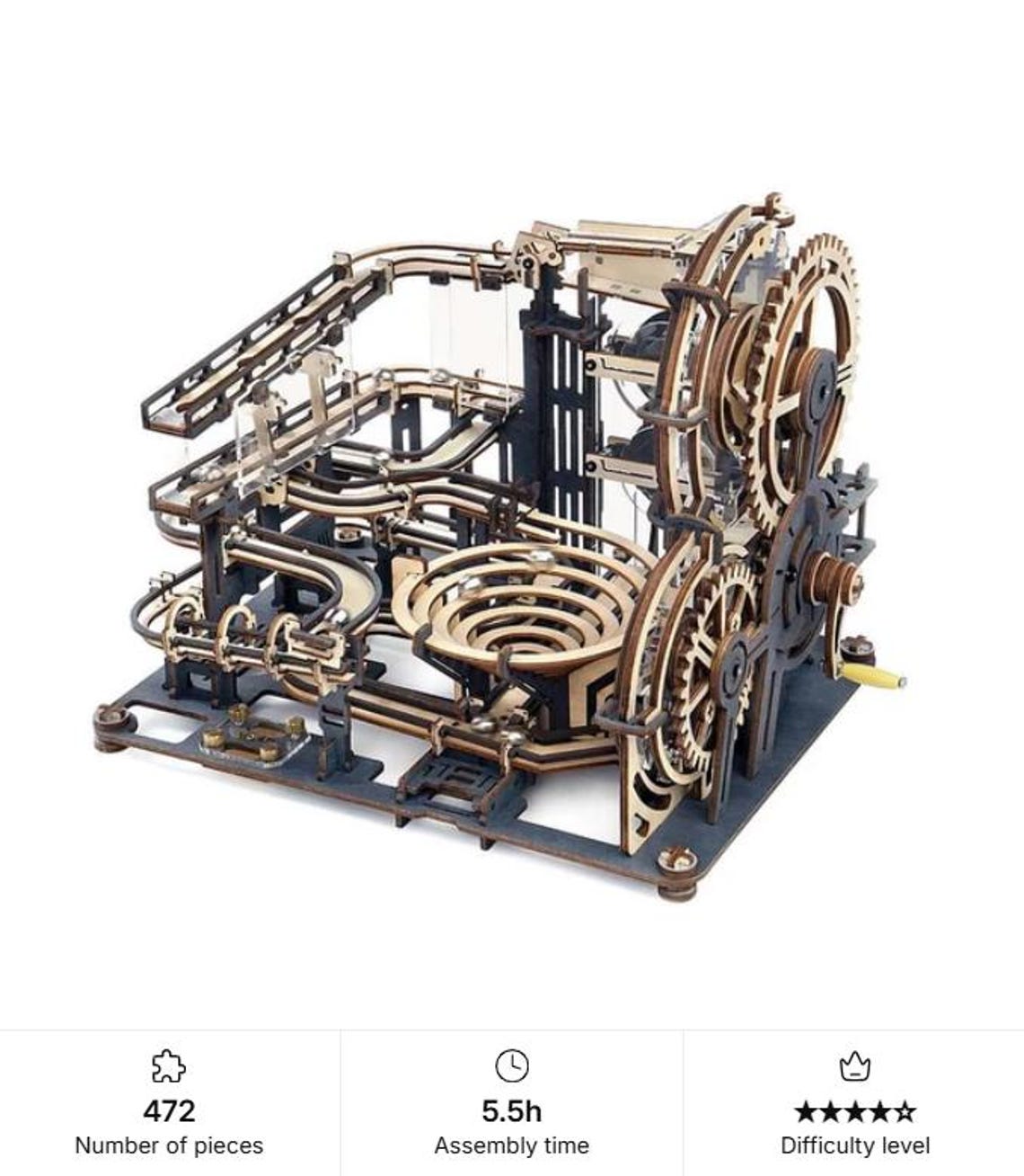 Marble Run Spaceport | Mechanical 3D Puzzle Kit With Motor | Wooden ...
