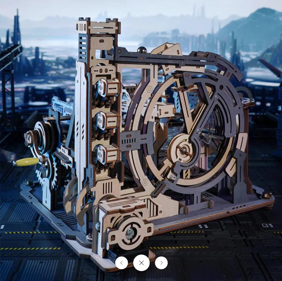 Marble Run Spaceport | Mechanical 3D Puzzle Kit With Motor | Wooden ...