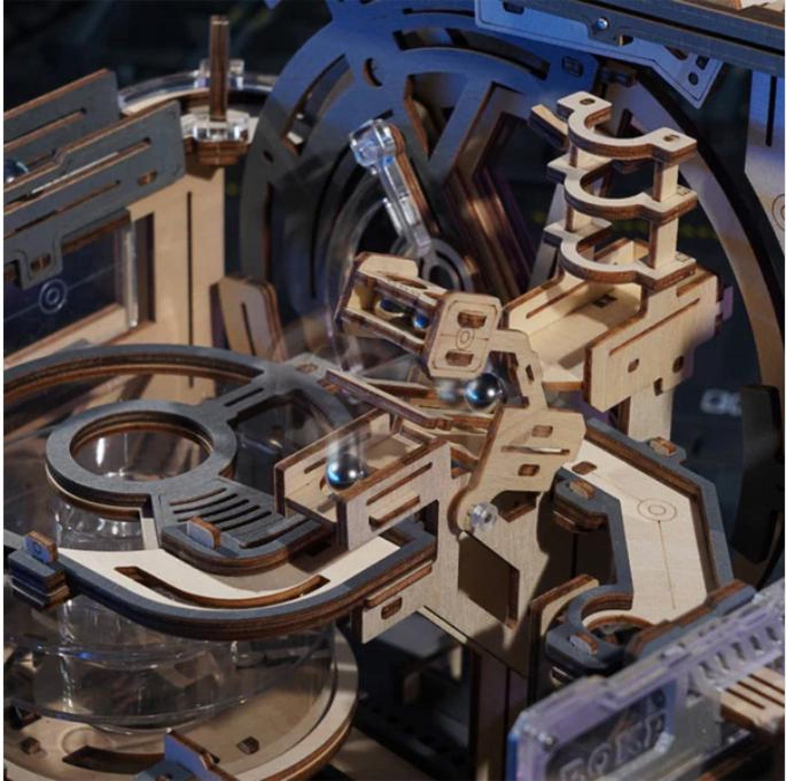 Marble Run Spaceport | Mechanical 3D Puzzle Kit With Motor | Wooden ...