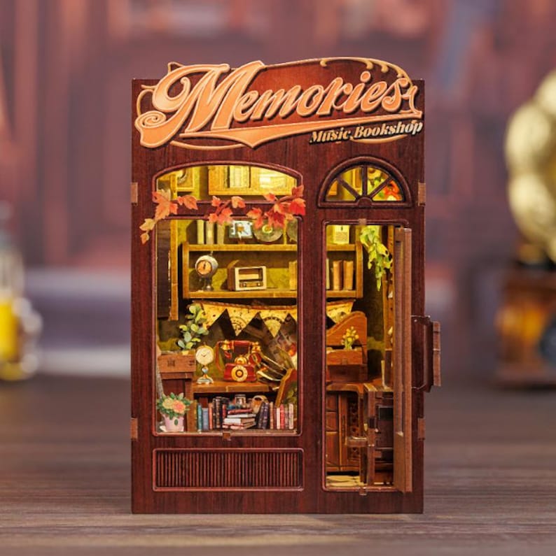 Memories Music Bookshop DIY Book Nook Kit – Miniature Bookshelf Insert ...