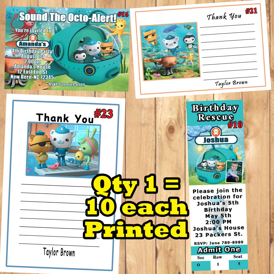 Octonauts Birthday Invitations 10 Ea With Env or Thank You Cards 10 Ea ...