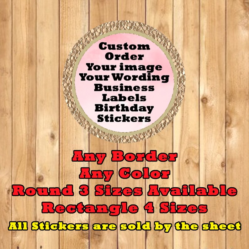 Custom Round Stickers 1 Sheet Your Image & Wording Business Labels ...