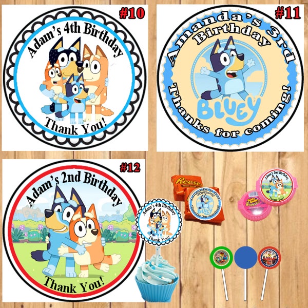 Bluey Stickers for Birthday - Etsy