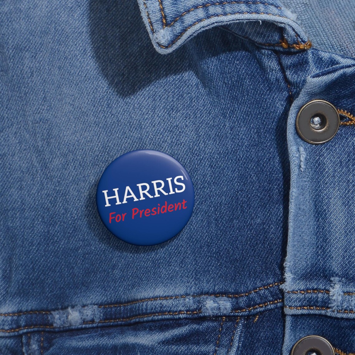 Blue Harris 2024 Election Button Kamala Harris Pin Kamala Harris Button ...