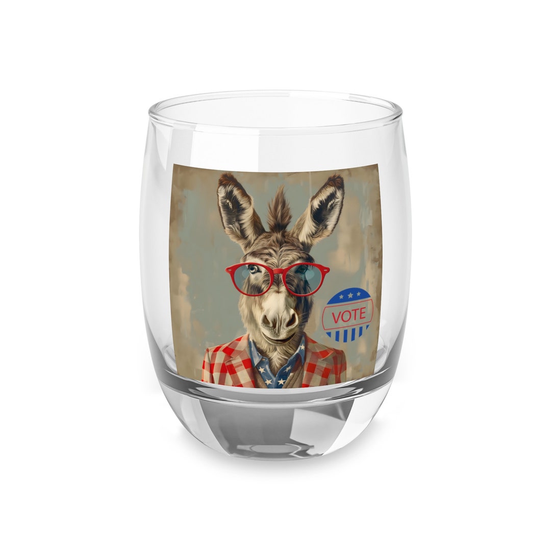 Democratic Donkey | Whiskey Glass | Democratic Whiskey Glass ...