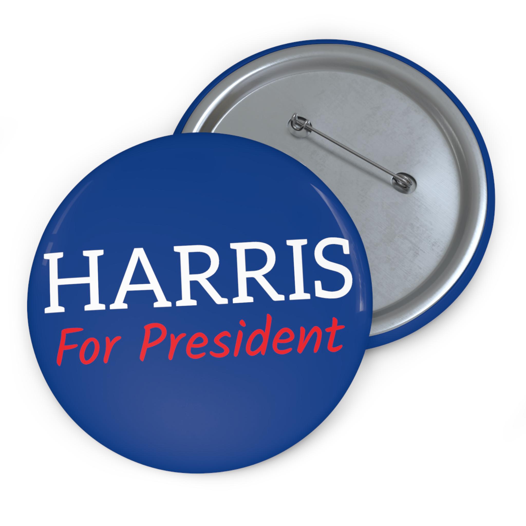 Blue Harris 2024 Election Button Kamala Harris Pin Kamala Harris Button ...