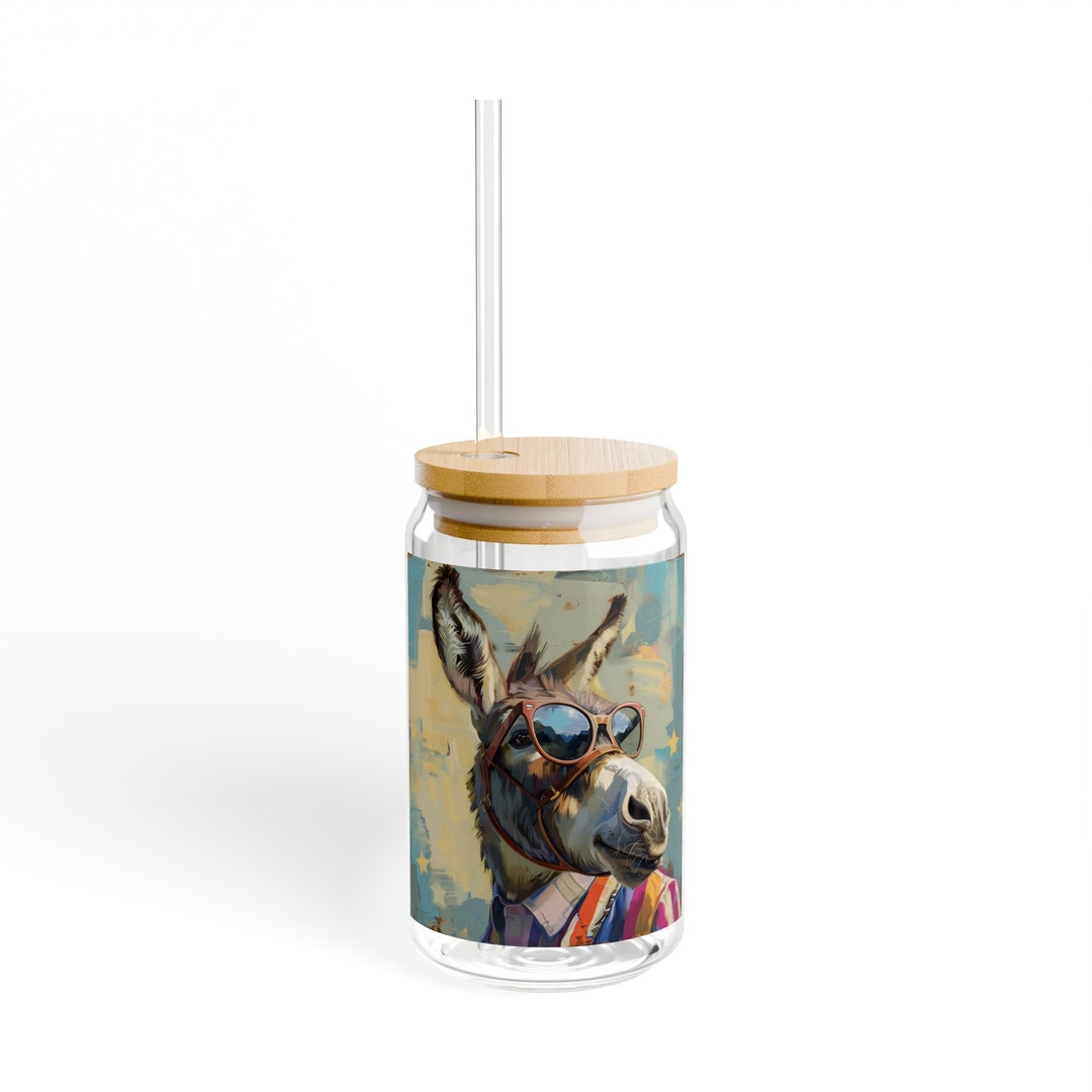 Jar With Lid | Democratic Donkey | 2024 Election | Mason Jar ...