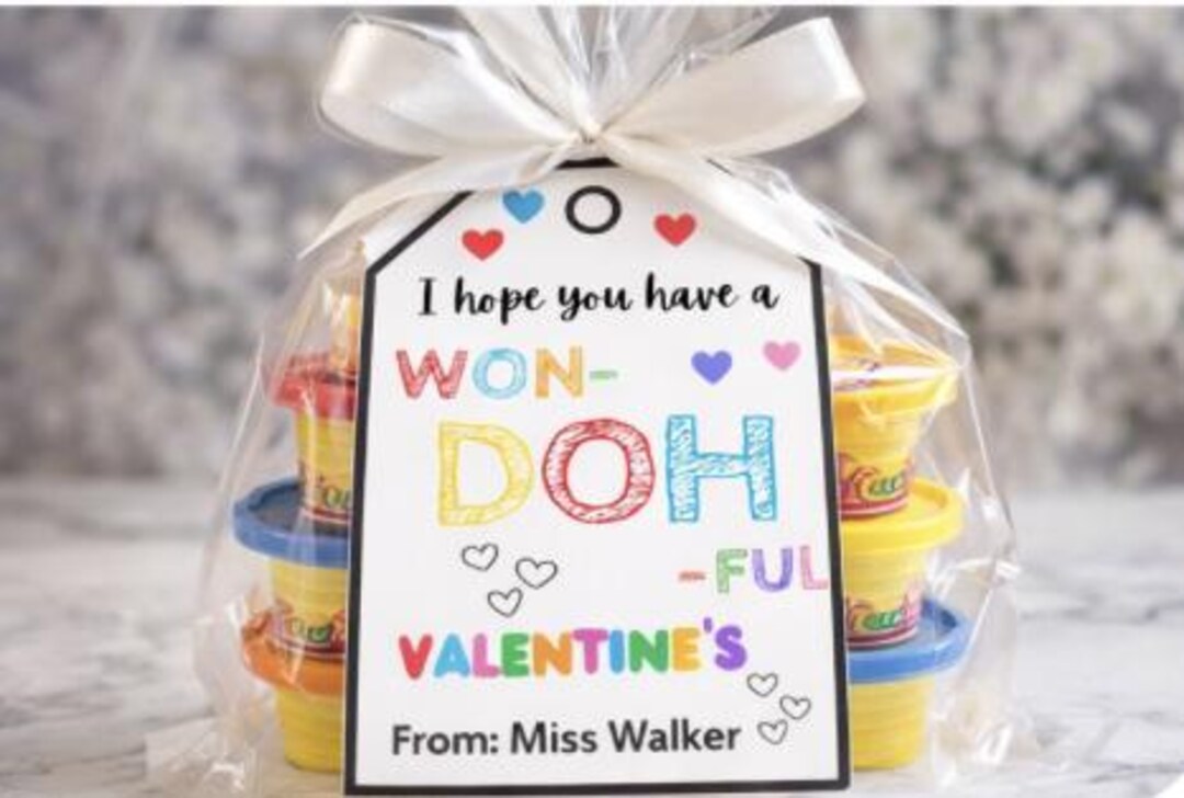 Editable Play Doh Valentine Tag Canva Template Printable Classroom ...
