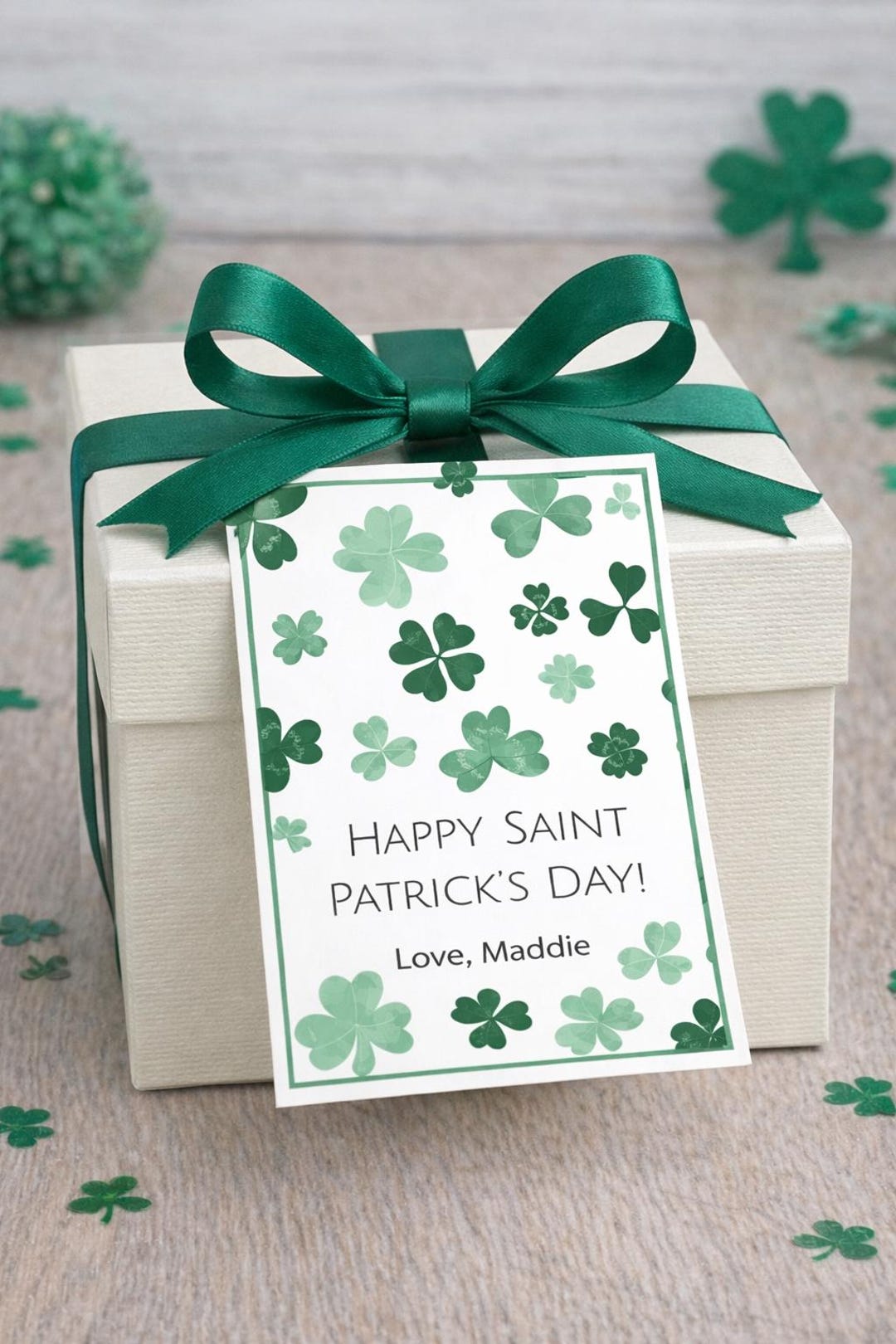 St Patricks Day Gift Tag, Shamrock Treat Party Favor Label (digital ...